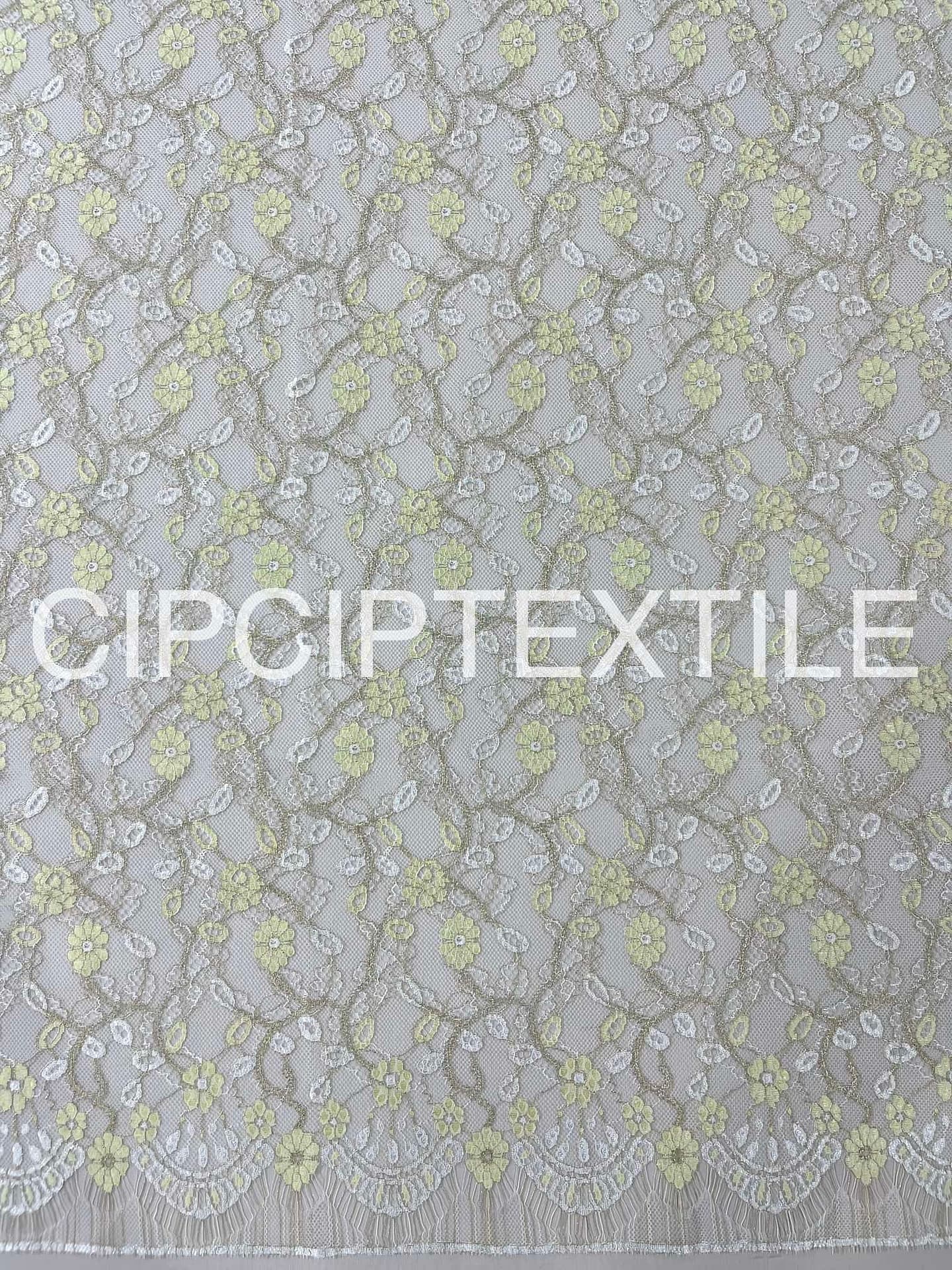 NEW (SOFT YELLOW) ARADIA PANEL FRENCH LACE CHANTILLY - CIPCIPTEXTILE